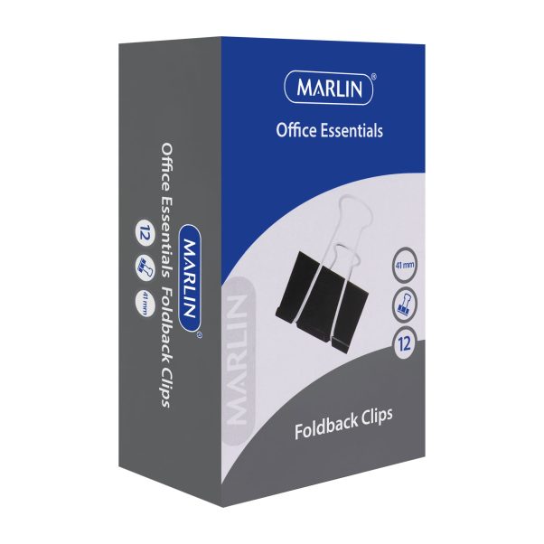 MARLIN CLIPS FOLDBACK 41MM BLACK 12’S